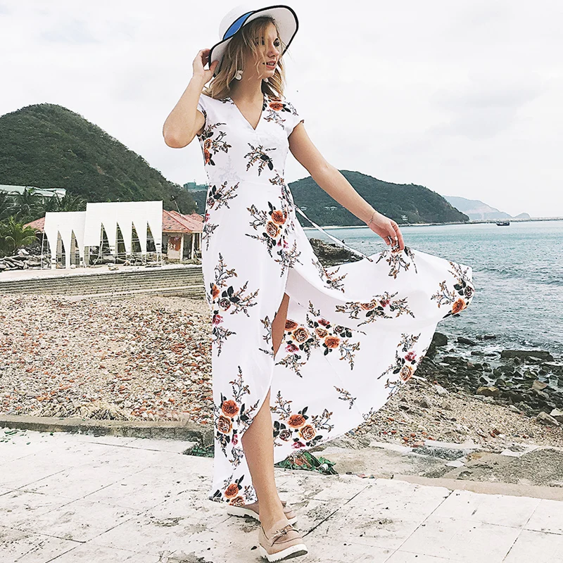 Elegant A graceful Beach Dress Style Long Eress Women Off Shoulder ...