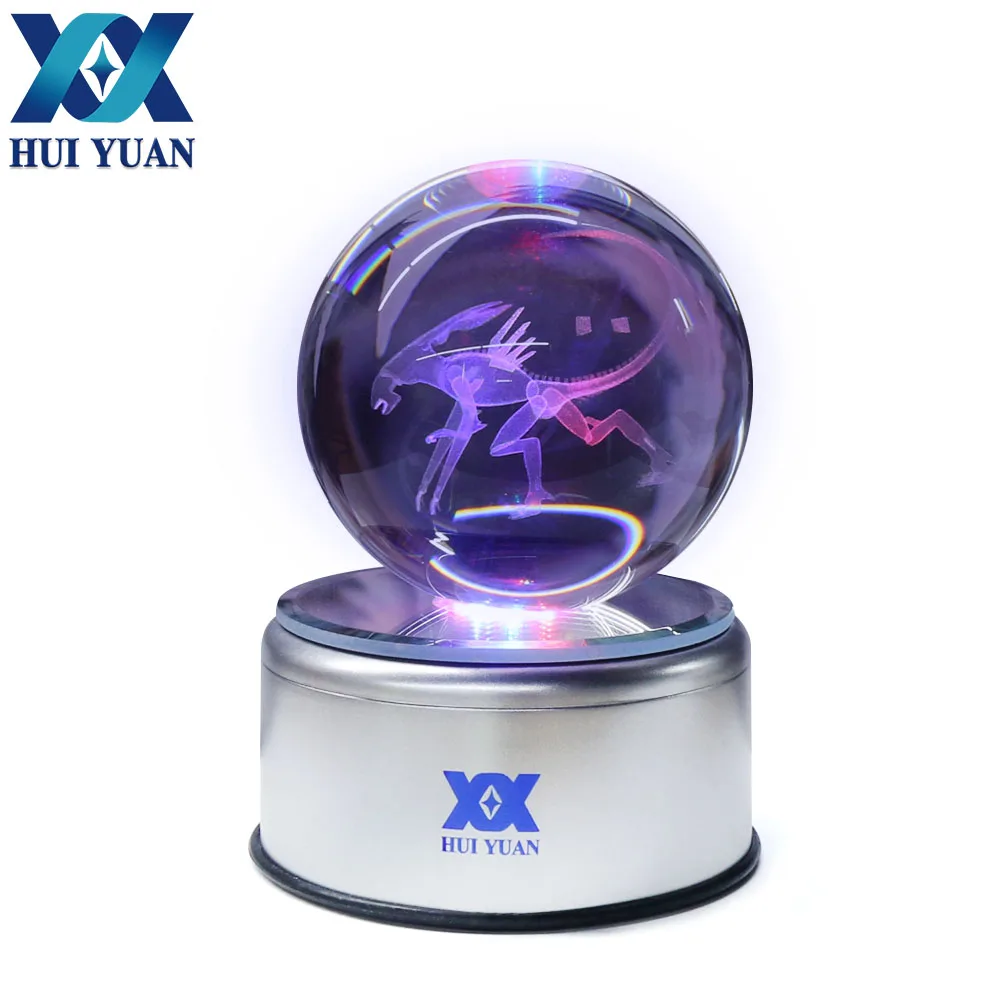 Alien 8 CM boule de Cristal 3D Nouveau exotique lampe LED Night Light ...