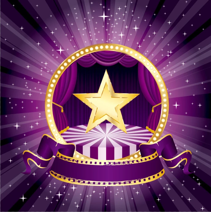 8x8ft Purple Circus Round Stage Carnival Stripes Kids Children Custom ...