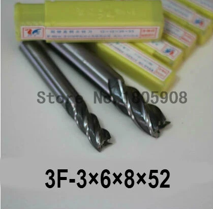 Alta-calidad-10pcs-End-Mill-3-0mm-Three-3-Flute-HSS-Aluminium-End-Mill ...