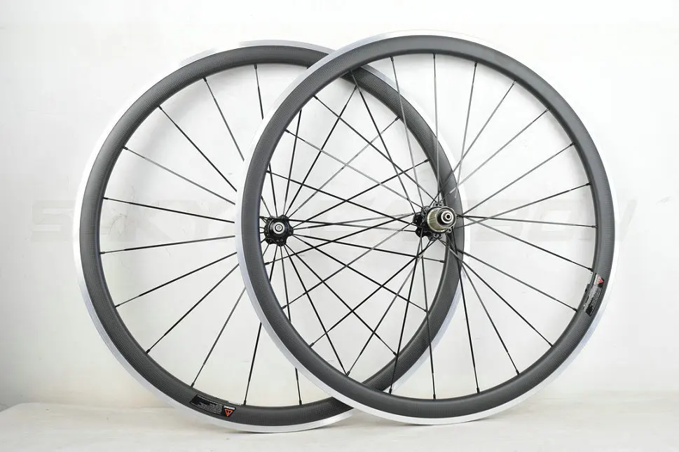 700C alloy brake surface carbon wheels 38mm deep 20.5mm wide clincher ...