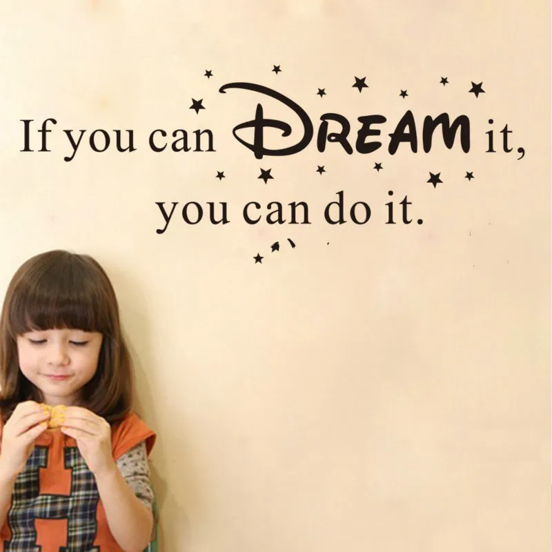 If You Can Dream It You Can Do It Cartoon Wall Stickers for Kids Rooms ...
