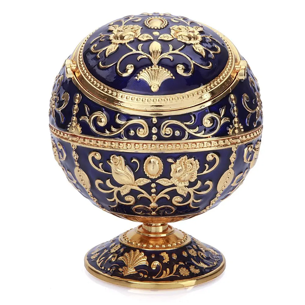 Antique European Ashtray - Smokeless, Metal Body with Lid, Luxurious ...