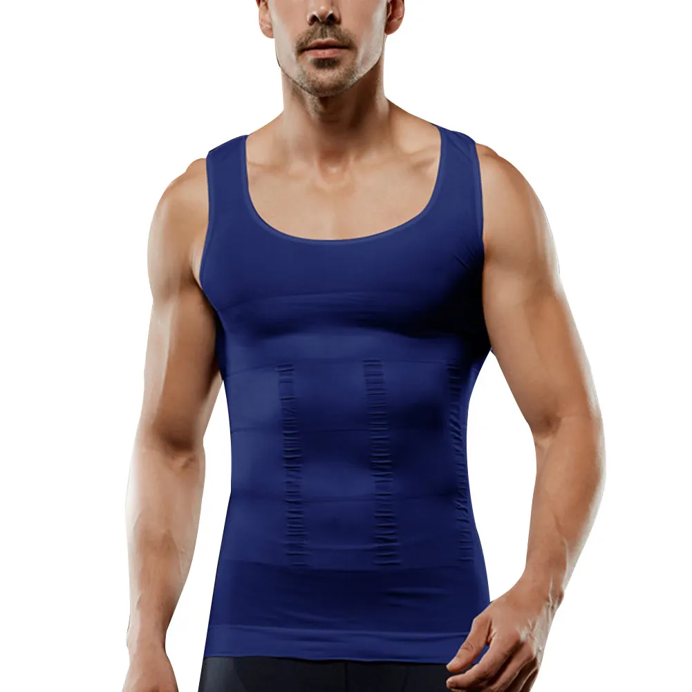 Men Body Shapers Fitness Elastic Beauty Abdomen Tight Fitting Shirt ...