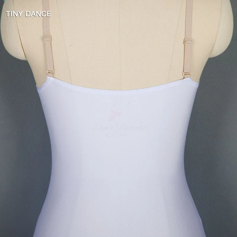 Free Shipping White Spandex Ballet Dance Leotard with V Nude Insert ...