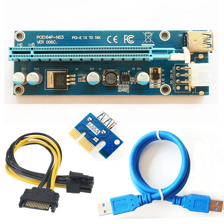 006C PCIe Riser PCI E 16x 8x 4x 1x Powered Riser adaptador de tarjeta ...