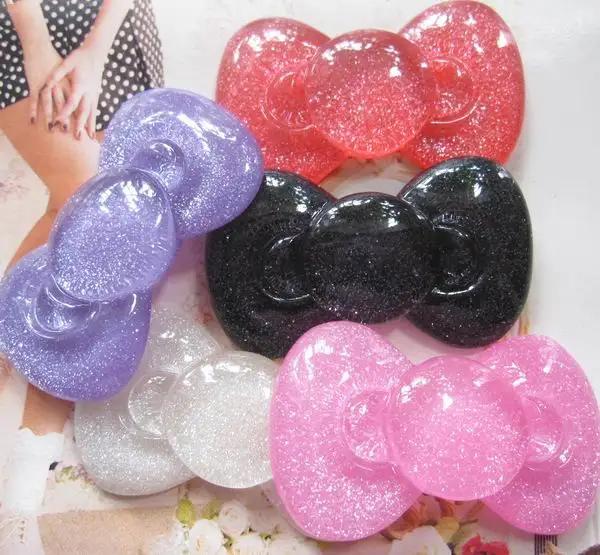 34*58mm many styles flatback resin bow glitter bow for DIY decoration ...