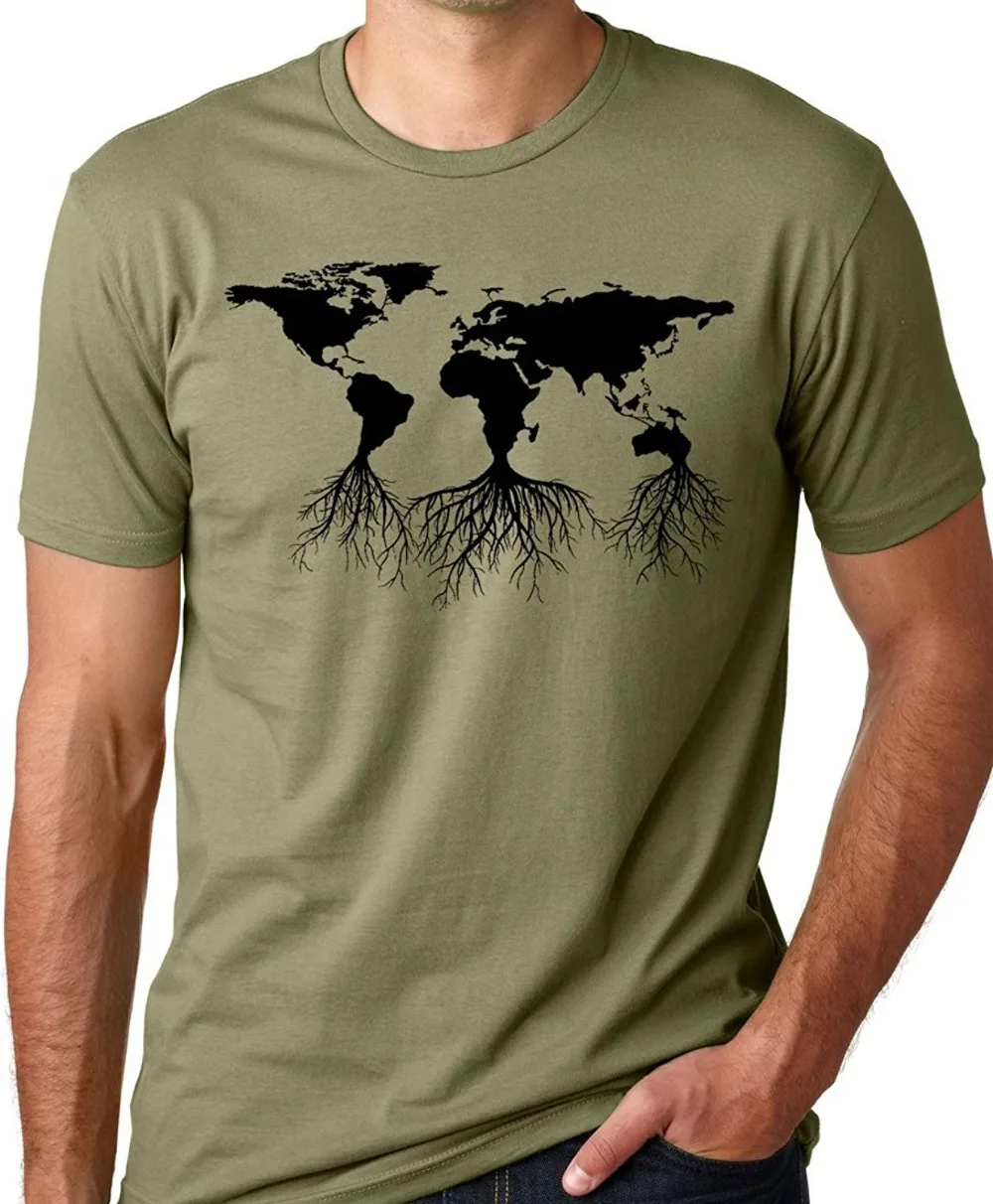 2018 Summer Casual Man T Shirt Earth Roots Environmental T Shirt ...