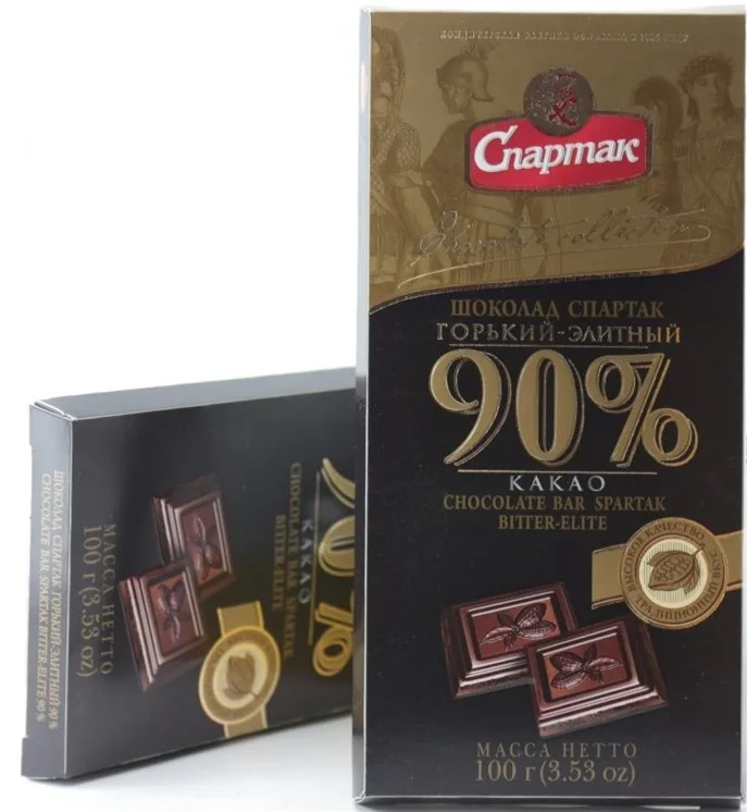 Free shipping Russian imports Spartak 90% cocoa black chocolate bitter ...