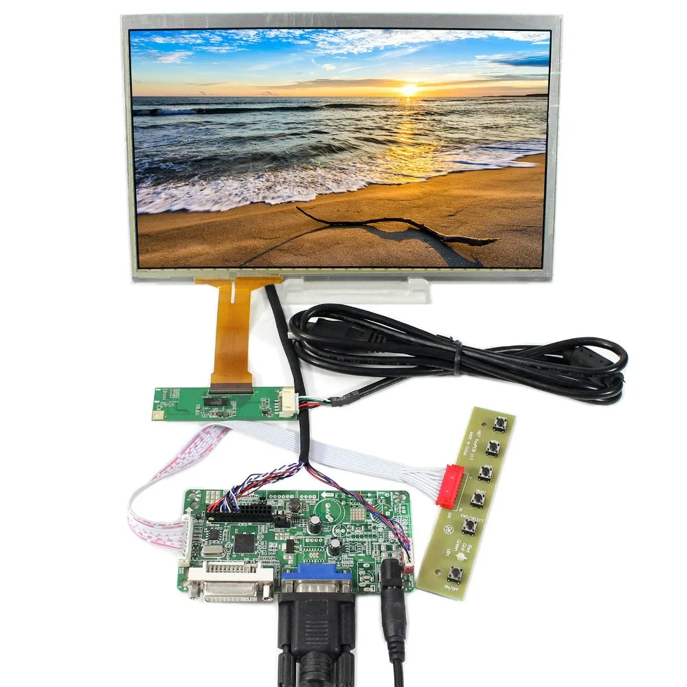 DVI+VGA LCD Controller Board 10.1inch 1366x768 LCD Screen With ...