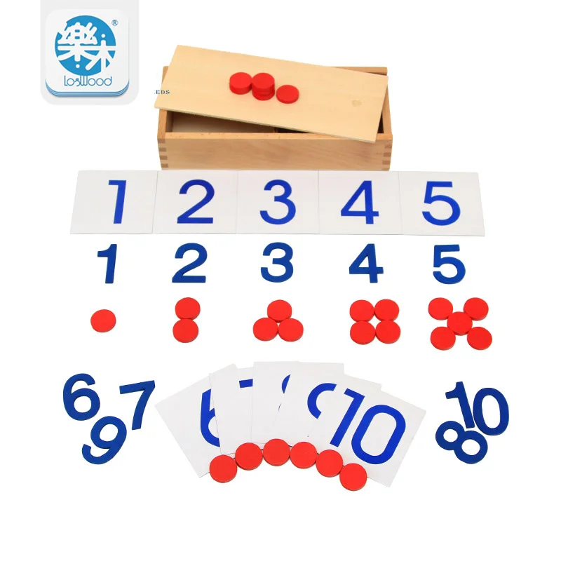montessori Wood Counters and Numberals toys for children Learning Math ...
