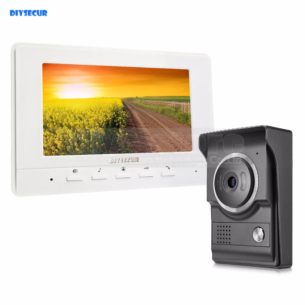 DIYSECUR 7inch Video Intercom Video Door Phone 700TV Line IR Night ...