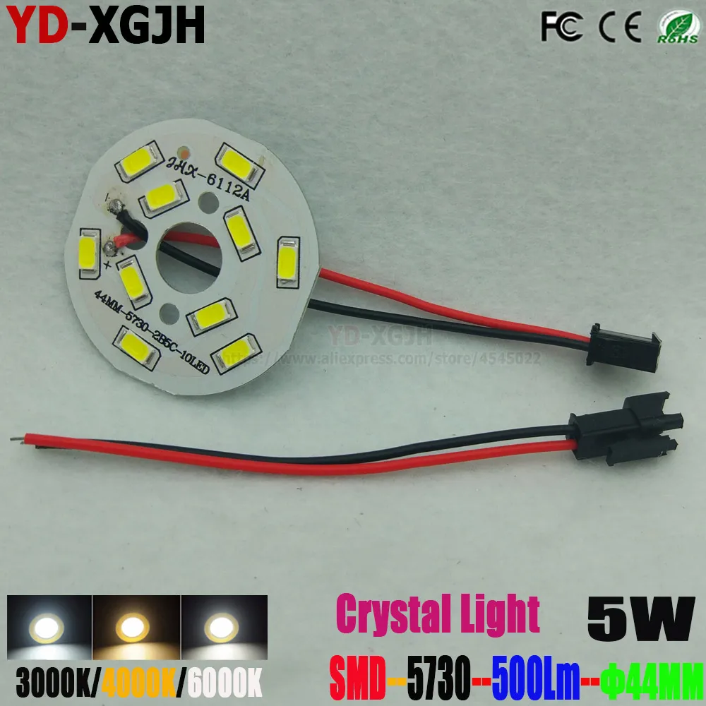 10P 5W 44mm LED PCB Light board Installed SMD 5730 LED Chips 2Pins Plug Male to Female Wire ...