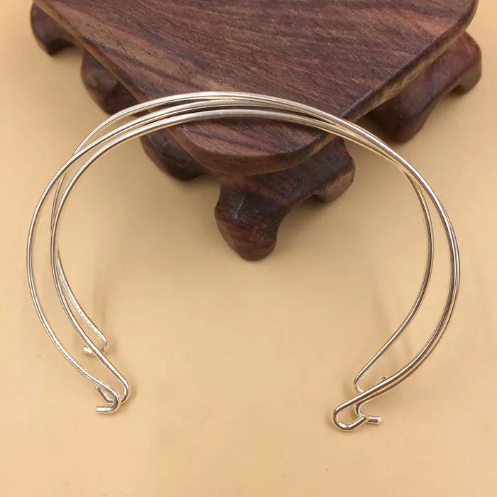 65*1.2mm Open Bracelet Settings Wire Connectors With 2 Hooks Loops ...