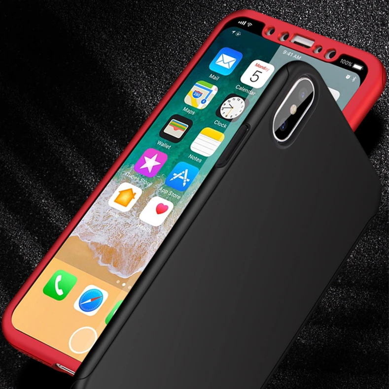 360 Degree Protection Case For iphone X Cover Luxury Case Plastic Hard ...