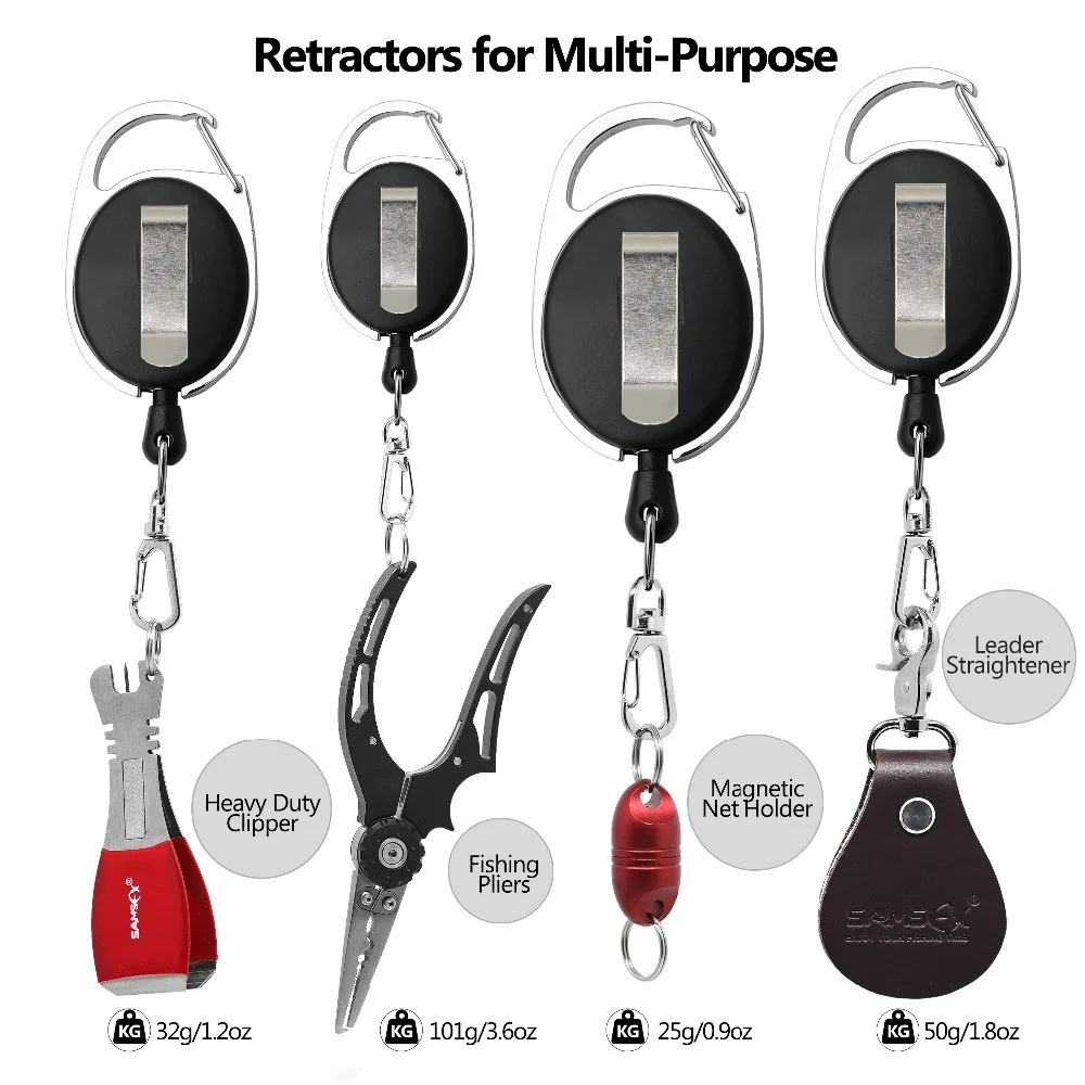 SAMSFX Fishing Zinger Retractors Fly Fishing Anglers Vest Pack Tool ...