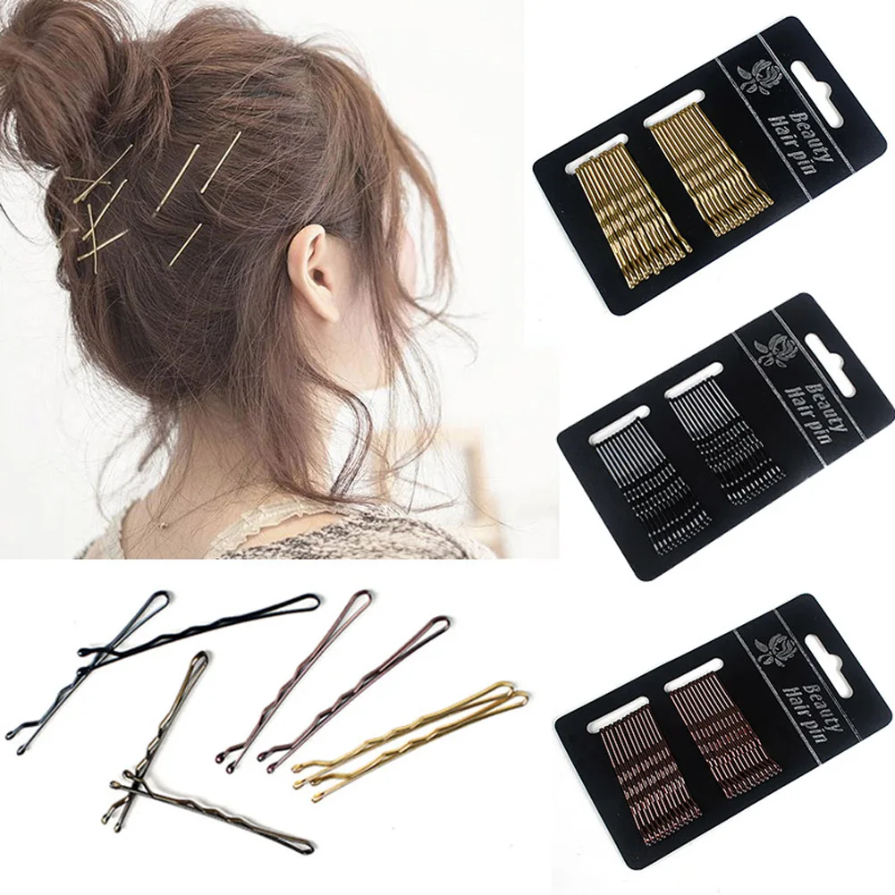 2018 New 24X Stainless Steel Hairpins Plated Hair Pin Simple Fashion ...