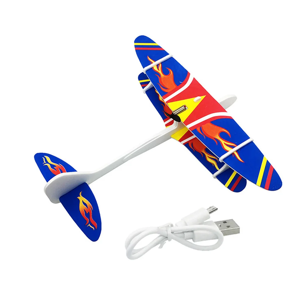 Electric Aircraft Hand Throw USB Charging Biplane Model GyroplaneToy ...