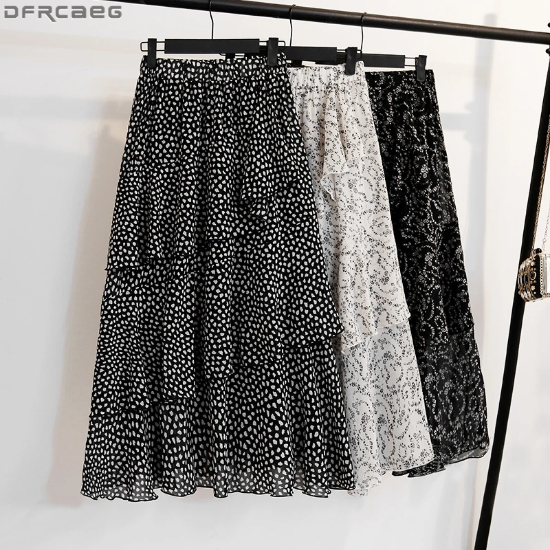 Casual-Summer-Skirts-For-Women-New-Loose-Elastic-High-Waist-Jupe-Longue ...