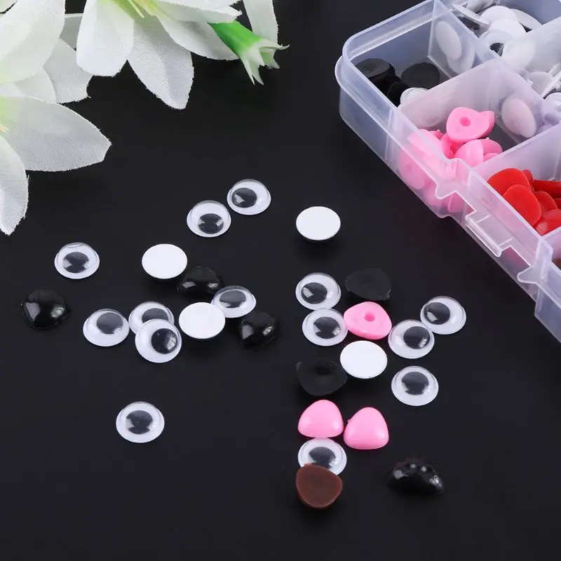 150pcs Self-Adhesive Plastic Safety Eyes With 75pcs Flat Noses For Bear ...