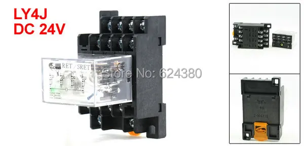 LY4NJ-4PDT-4P2T-General-Purpose-Power-Relay-24V-DC-Coil-10A-240V-AC-28V ...