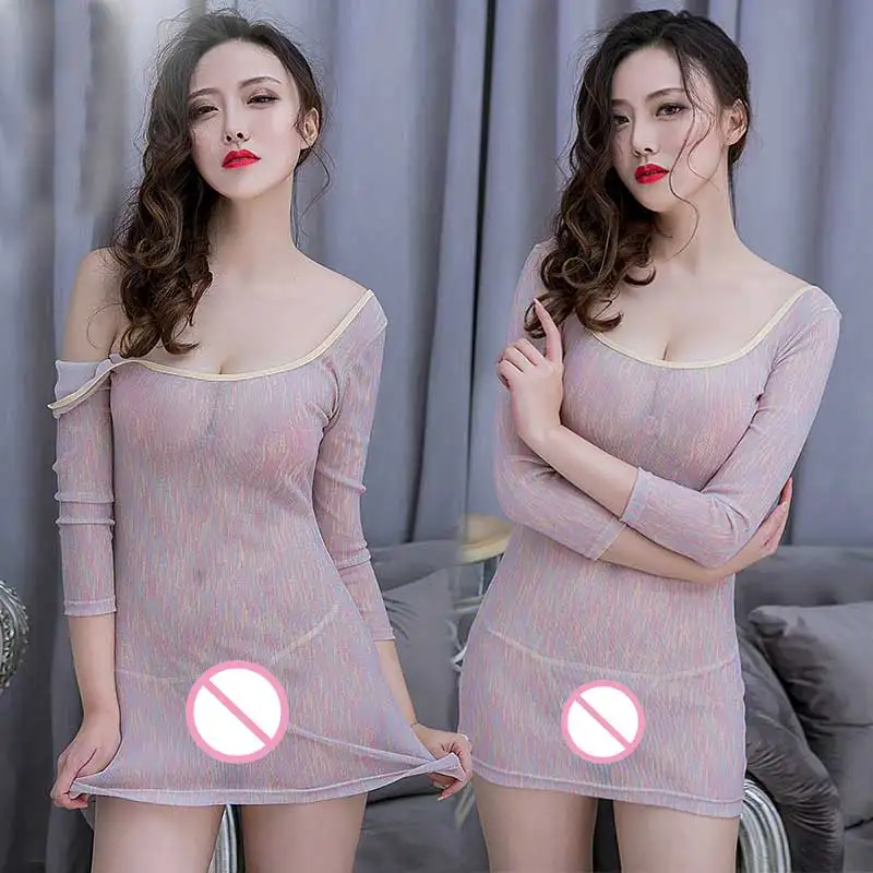 Sexy Women Colorful Mesh Transparent MINI Dress See Through Low Cut Pusg Up Dress Bodysuit Night ...