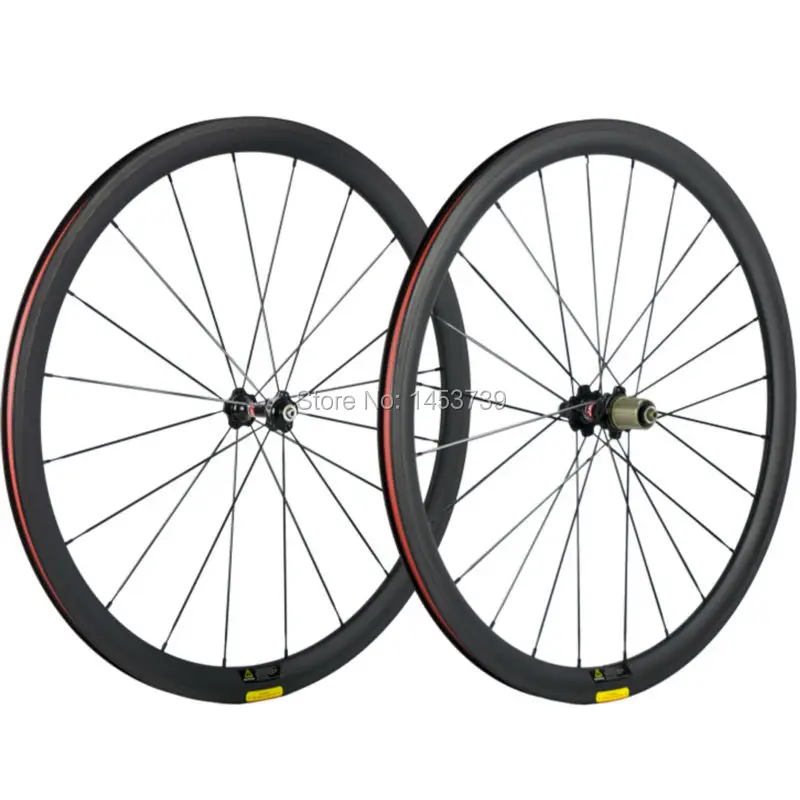 38mm Carbon Clincher Wheels Road Bike Novatec 271 Hub Chinese Carbon ...