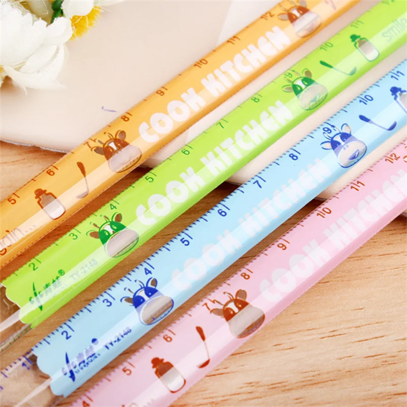 2pcs Movelty Love Mini Ruler Plastic Cartoon Stright Rulers material ...