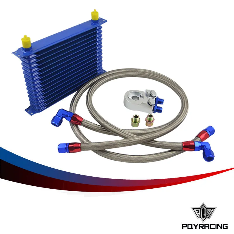 PQY RACING 15 ROW AN 10AN UNIVERSAL ENGINE OIL COOLER KIT + ALUMINUM ...