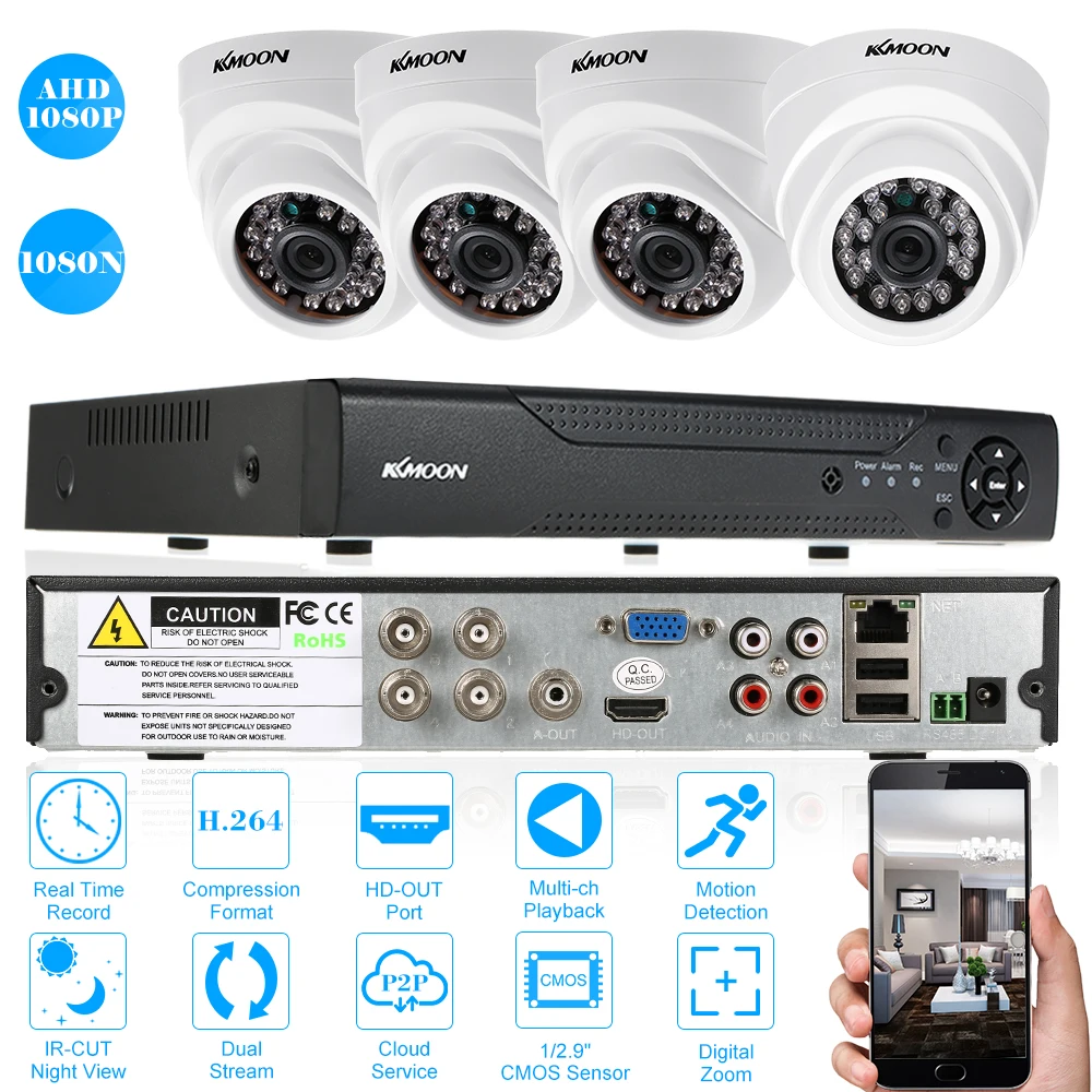 Aliexpress.com : Buy KKmoon 1080N DVR CCTV Camera 4PCS 1080P AHD IR ...
