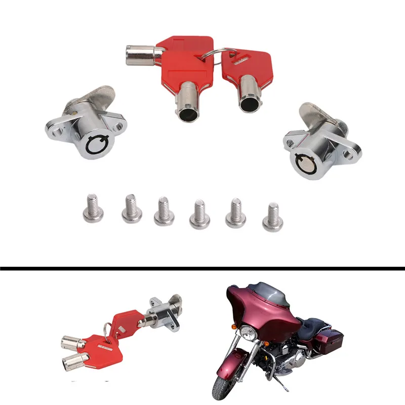 Motorcycle Saddlebag Security Hard Saddlebag Lock & Key Set For Harley ...