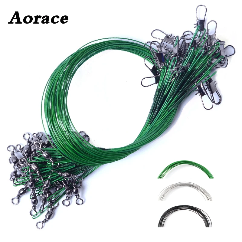 20Pcs/lot Steel Wire Leader With Swivel Fishing Accessory 3 Colors ...