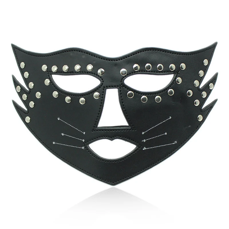 New Leather Black Mask Patch Bdsm Bondage Rivet Sexy Blindfold Erotic Fetish Flirt Sex Blindfold