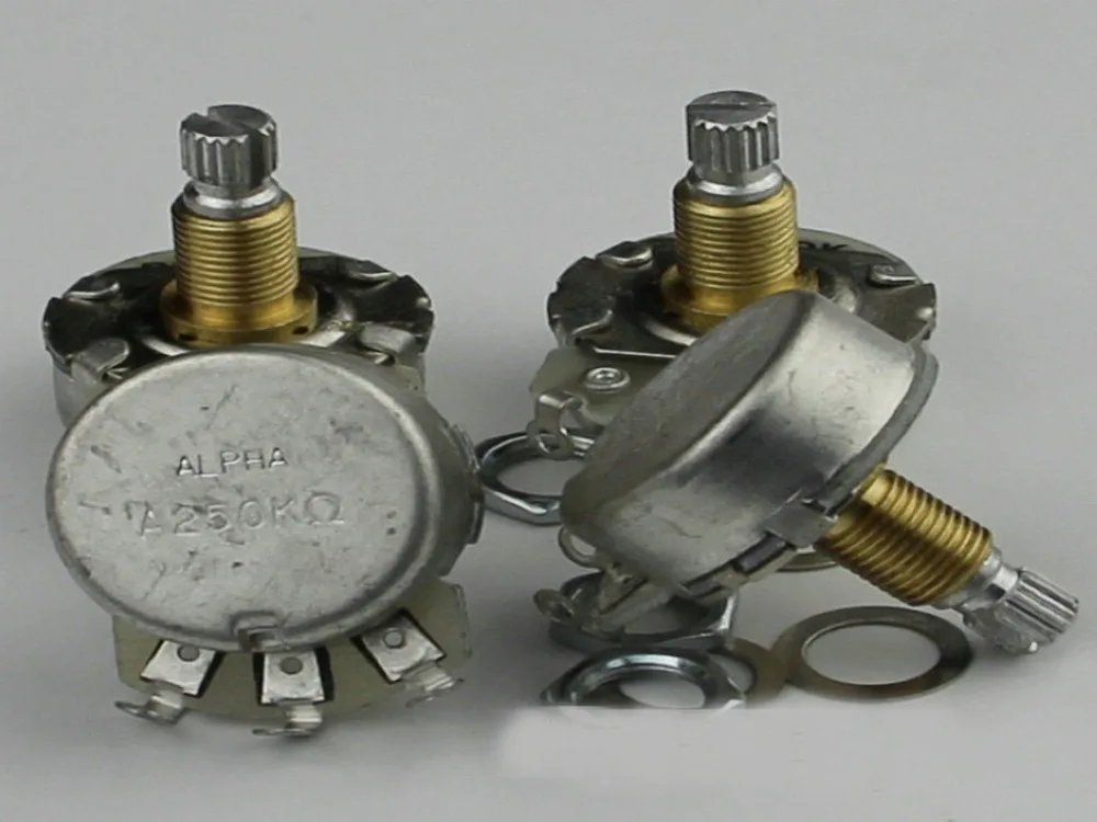 Alpha A250/B250 A500/B500 Guitar Bass potentiometer Copper shaft Made ...
