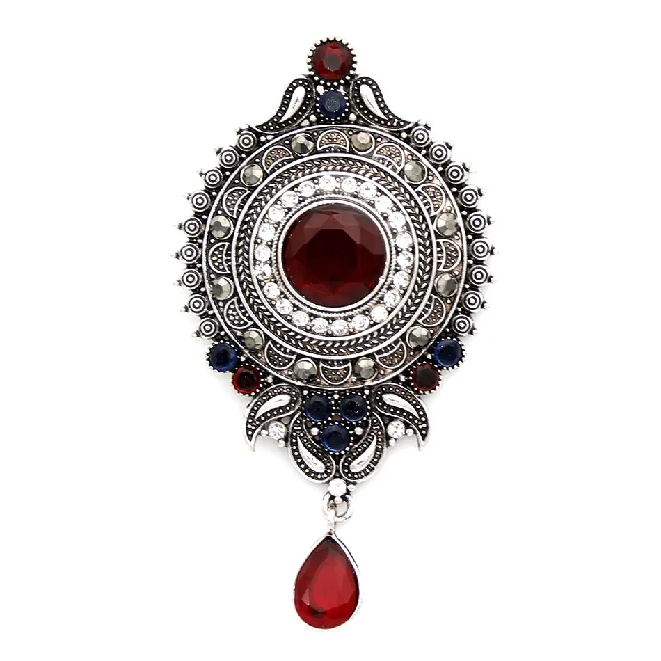 Sunspicems-Vintage-Turkish-Crystal-Flower-Brooch-Pins-Retro-Gold-Silver ...