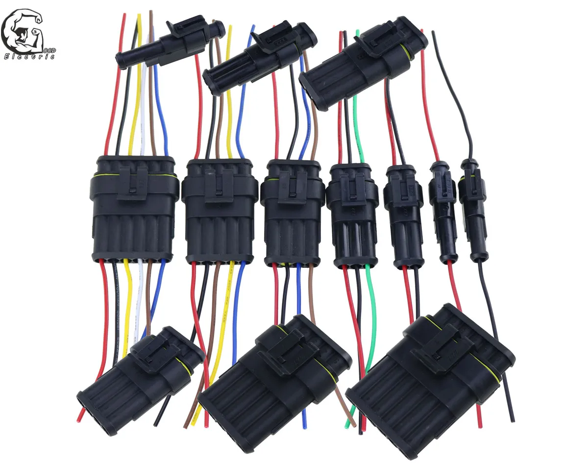 Conector de cable eléctrico impermeable para coche, conector macho hembra, Super sellado, 1 Pin ...
