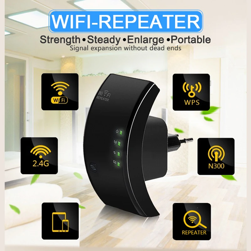 Wireless Wi-fi Expander WiFi Repeater 300Mbps Range Signal Boosters ...