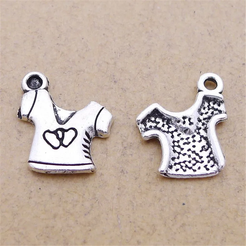 BULK-30-Zinc-Alloy-Antique-Silver-Plated-T-shirt-Charms-Cloth-Pendant ...