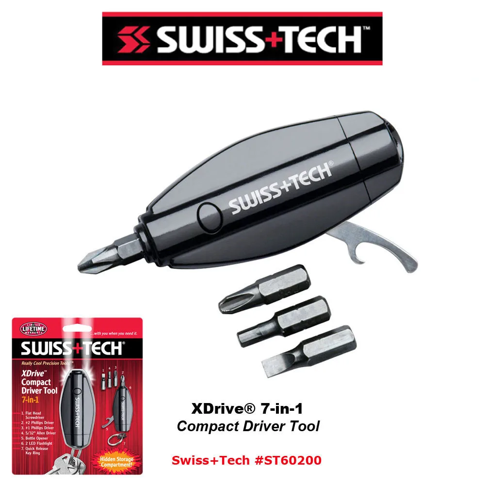 EDC Swiss + Tech 7 In 1 Multi function Mini Screwdriver Opener Pocket ...