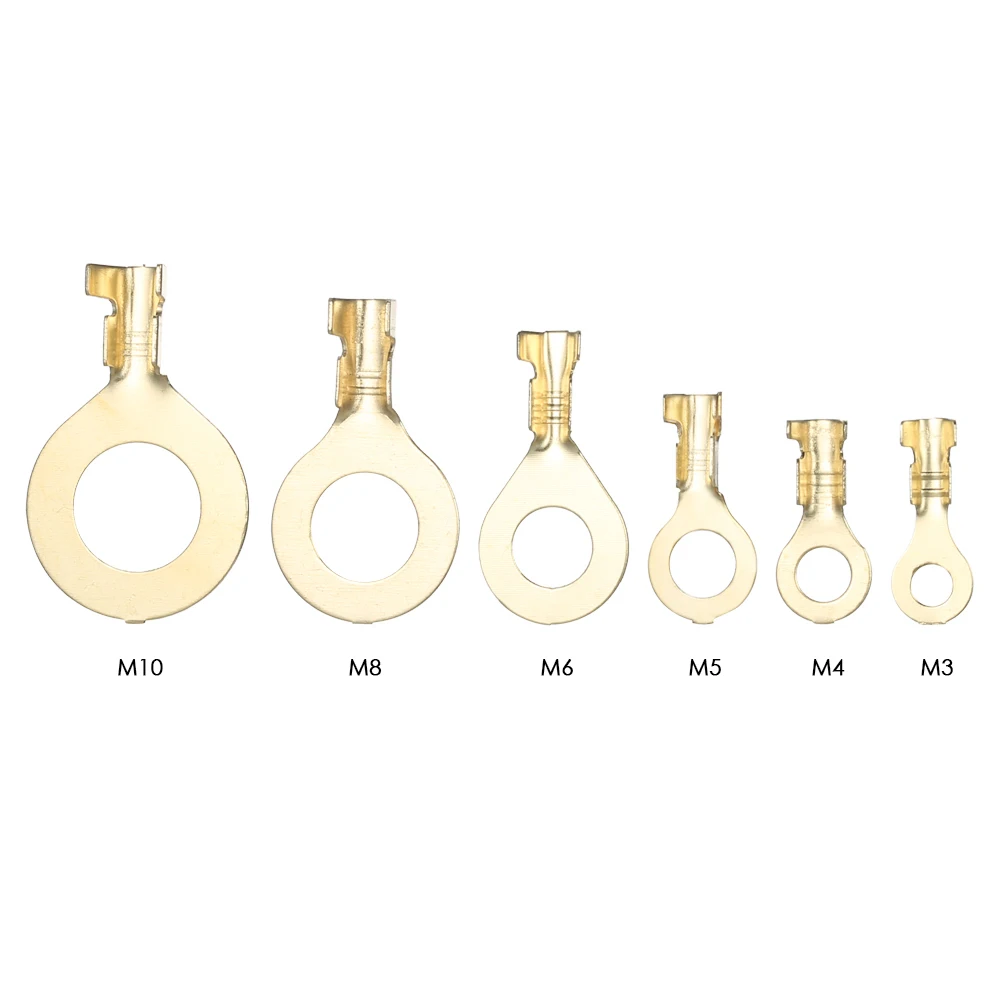 150pcs Cable Lugs Crimping Brass Ring Cable Lugs Ring Eyes Copper Crimp ...