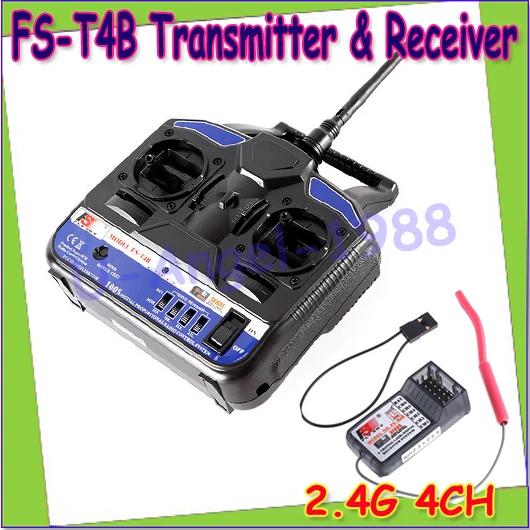 Wholesae 1pcs New 100 Original Flysky 2 4g Fs T4b 4ch Radio Model Rc