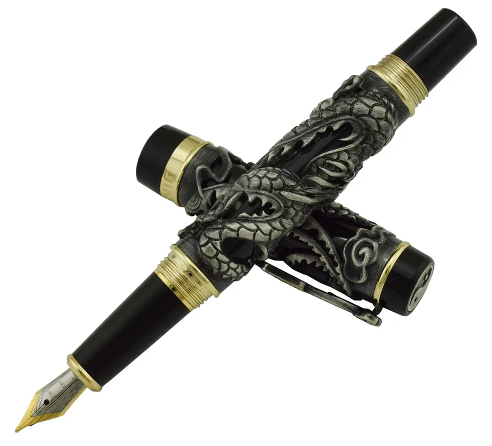 Jinhao Dragon Phoenix Vintage Luxurious Fountain Pen, Metal Carving ...