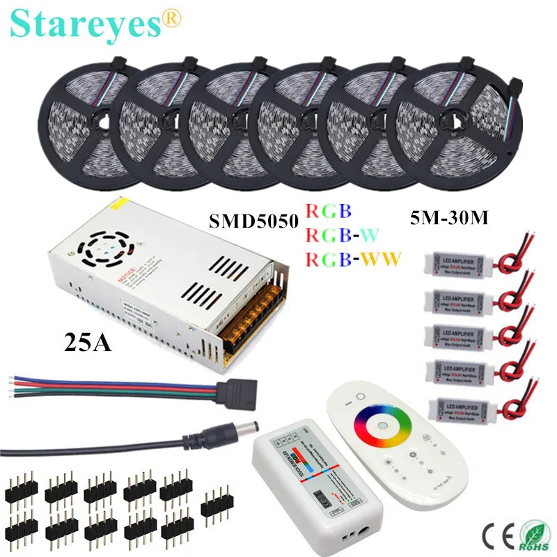 1 Set SMD 5050 RGB RGBW 60LED/m 12V LED Strip 5m 10m 15m 20m 25m 30m 2 ...