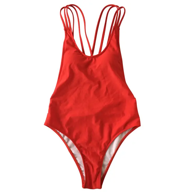 Sexemara Vintage One Piece Swimsuit Women Swimwear Black Bathing Suit
