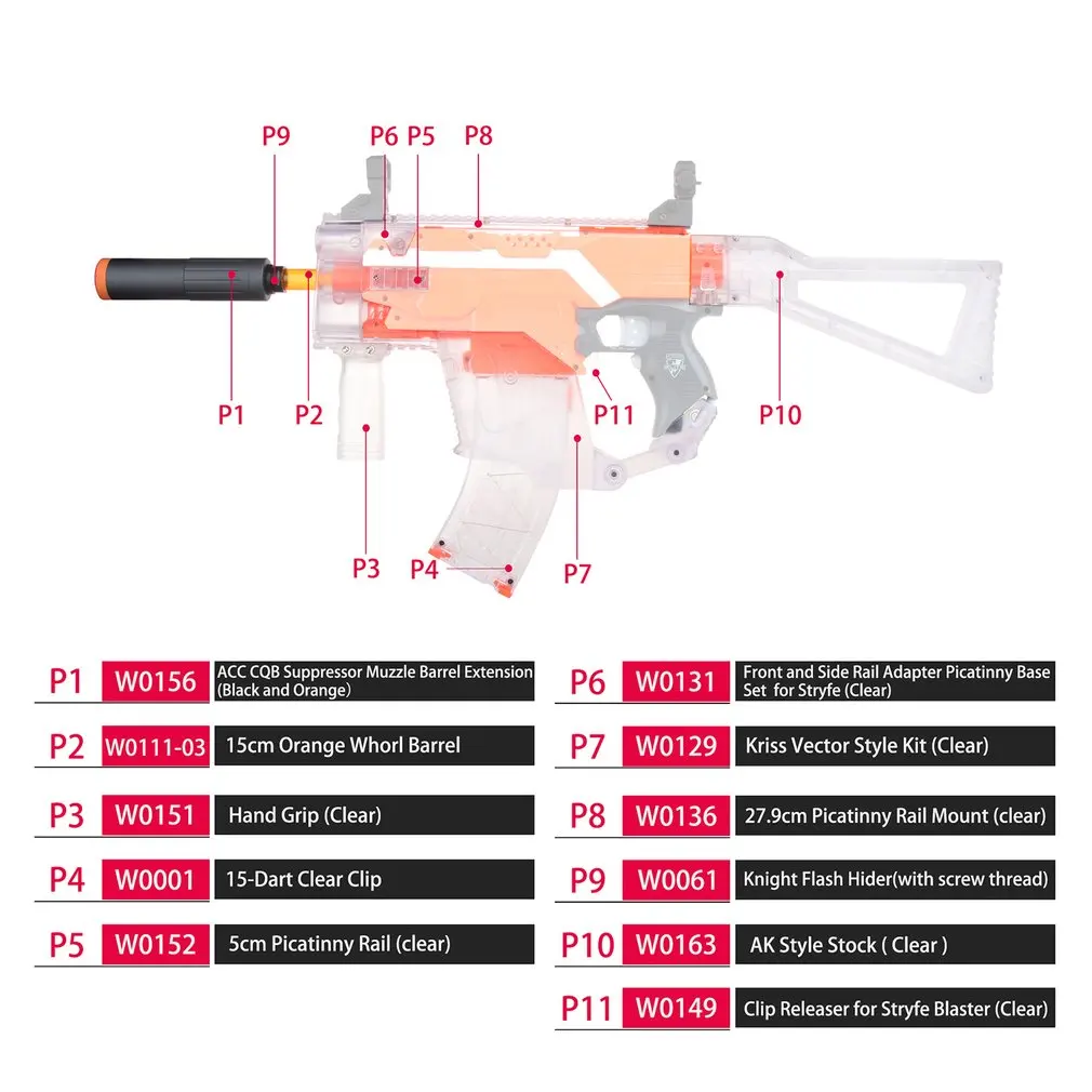 WORKER Exquisite High Strength Plastic MOD Clear Kriss Vector Imitation ...