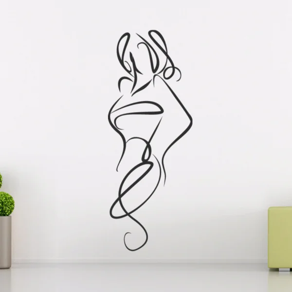 Sexy Abstract Line Art Beauty Hot Girl Illustrations Wedding Decor Wall Decal Wallpaper Wall