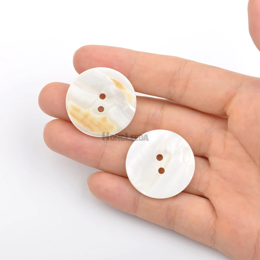 15pcs Shell Buttons 28mm Big Natural Shell Buttons 28mm 2-hole Mother ...