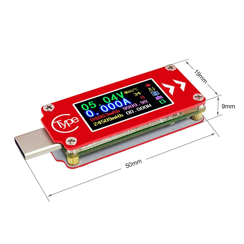Monday Kids Type-C color LCD USB Voltmeter Ammeter Module Voltage ...