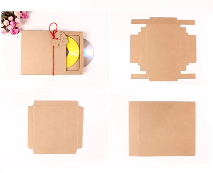 Natural color Kraft CD Paper Case Bag,Blank/Red Heart Kraft Envelopes ...