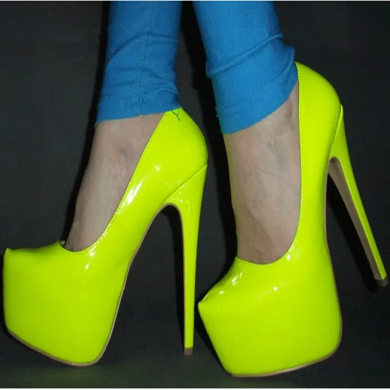 GOOGLORON-Women-s-high-heels-fashionable-patent-leather-fabric-15-cm ...
